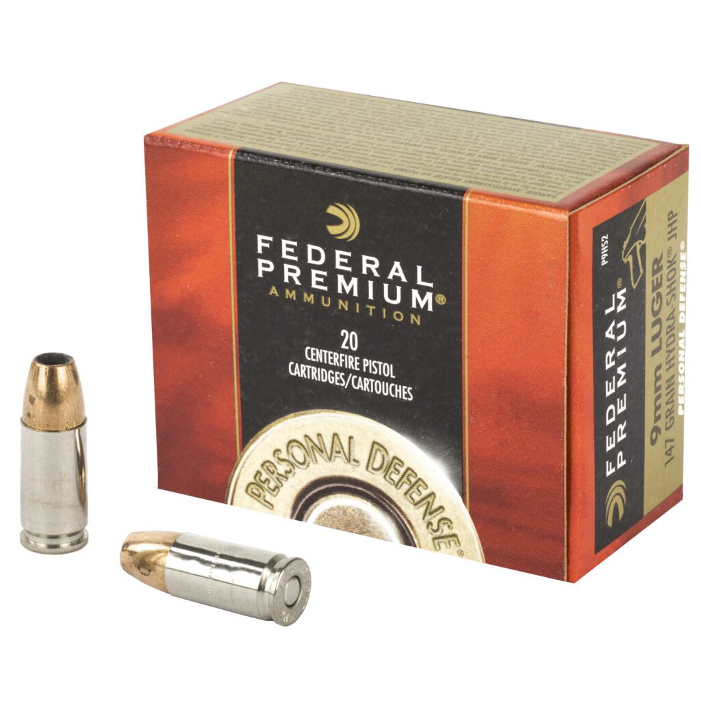 Federal Premium Hydra-Shok 9mm 147 Gr. Hollow Point 20 Round Box ...