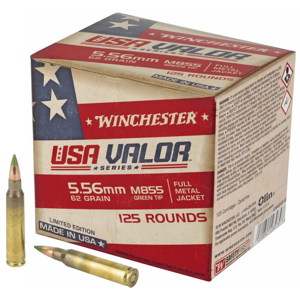 Winchester M855 Green Top 5.56mm 62 Gr FMJ 125 Round Box - Ammunition ...